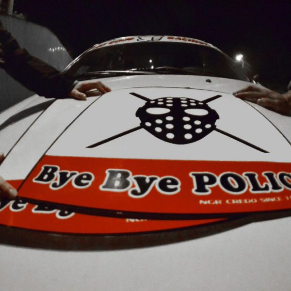 Bye Bye Police Door Plates - Kanjo Custom Racing Decals And Stickers