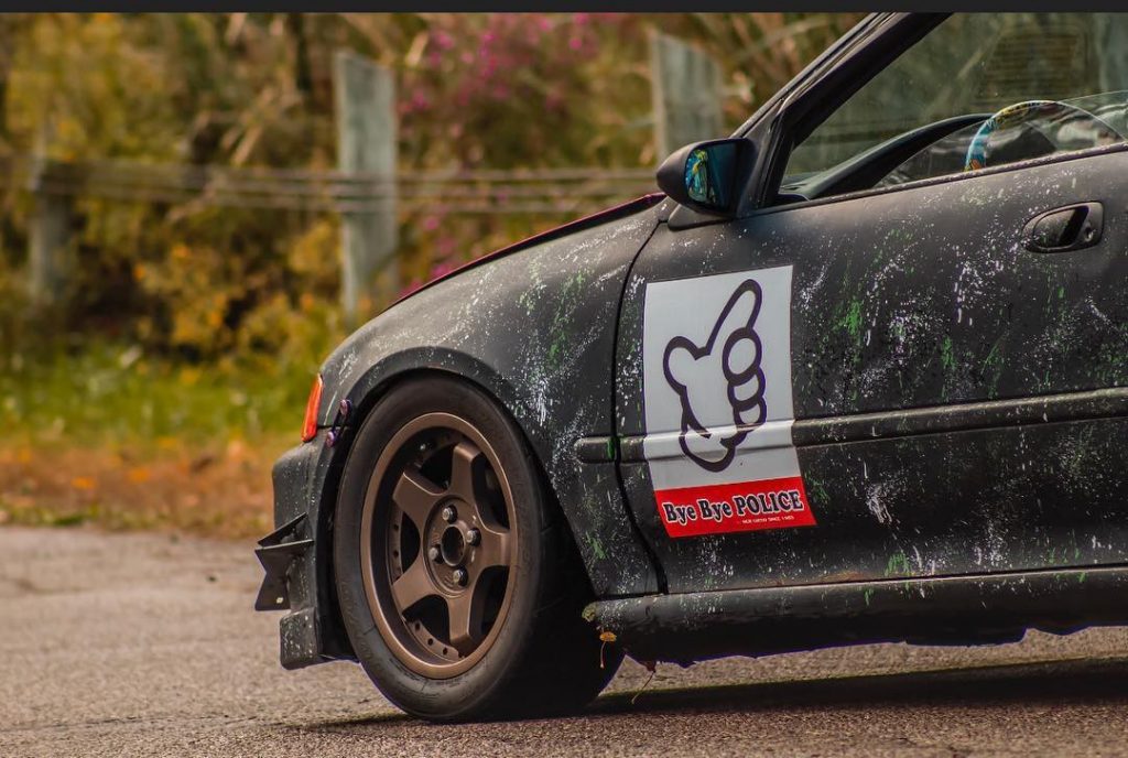 Bye Bye POLICE NGR Door Plates - Kanjo Custom Racing Decals And Stickers