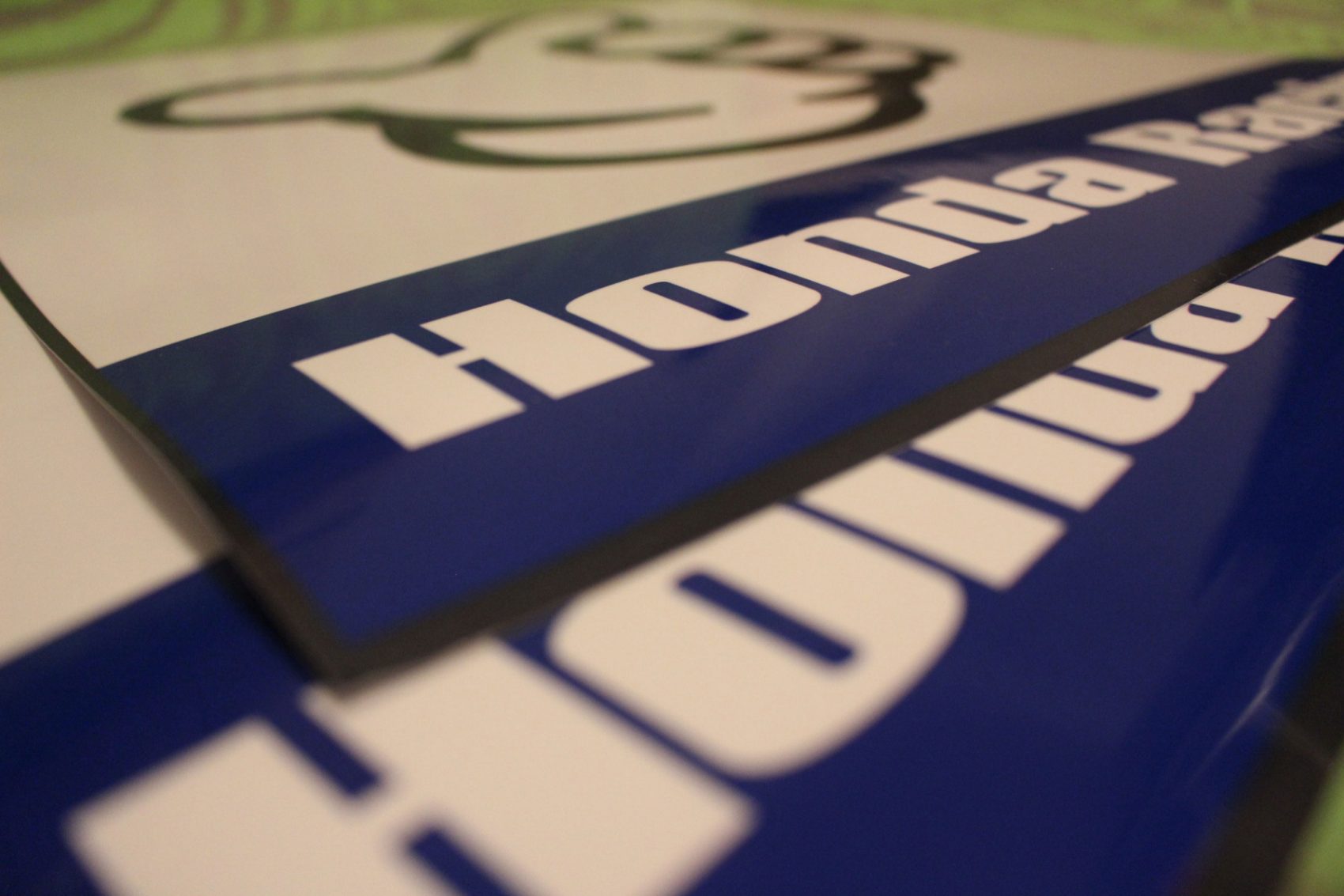 Honda Racing Blue No Good Plates - Kanjo Custom Racing Decals And Stickers