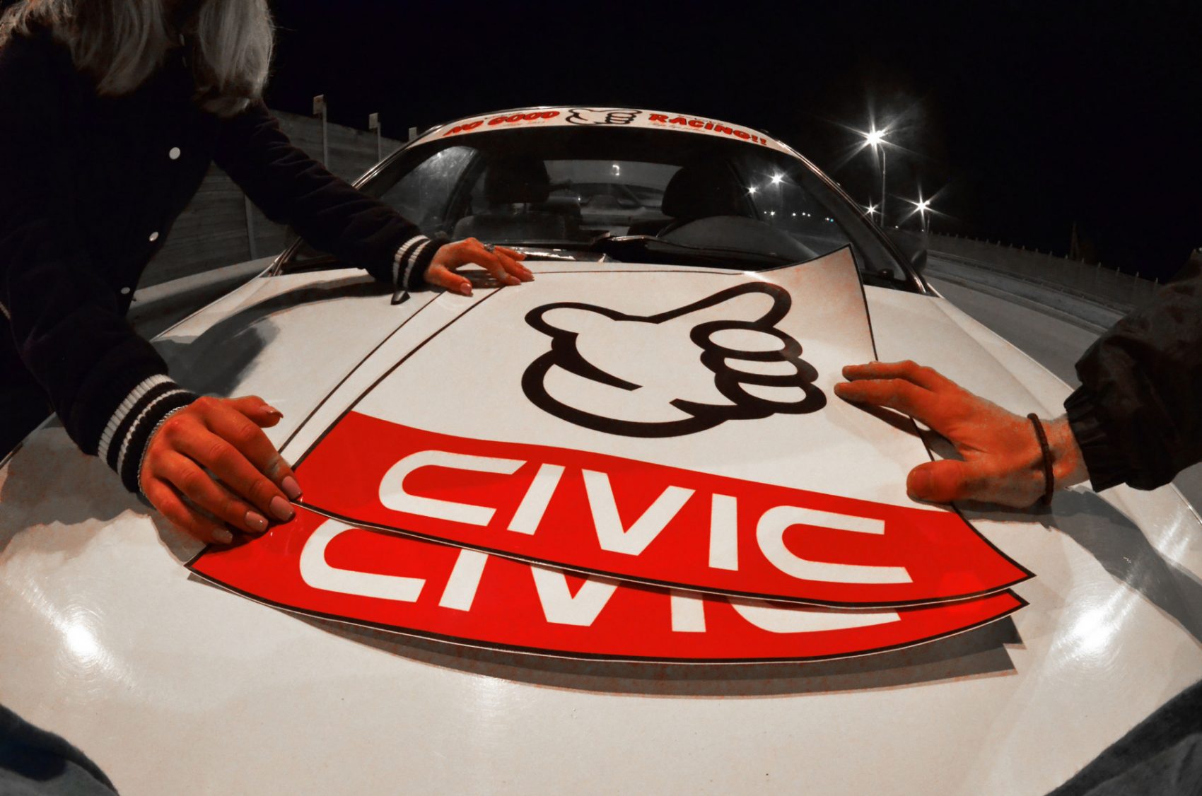 Civic AG AH No Good Racing Door Plates - Kanjo Custom Racing Decals And ...