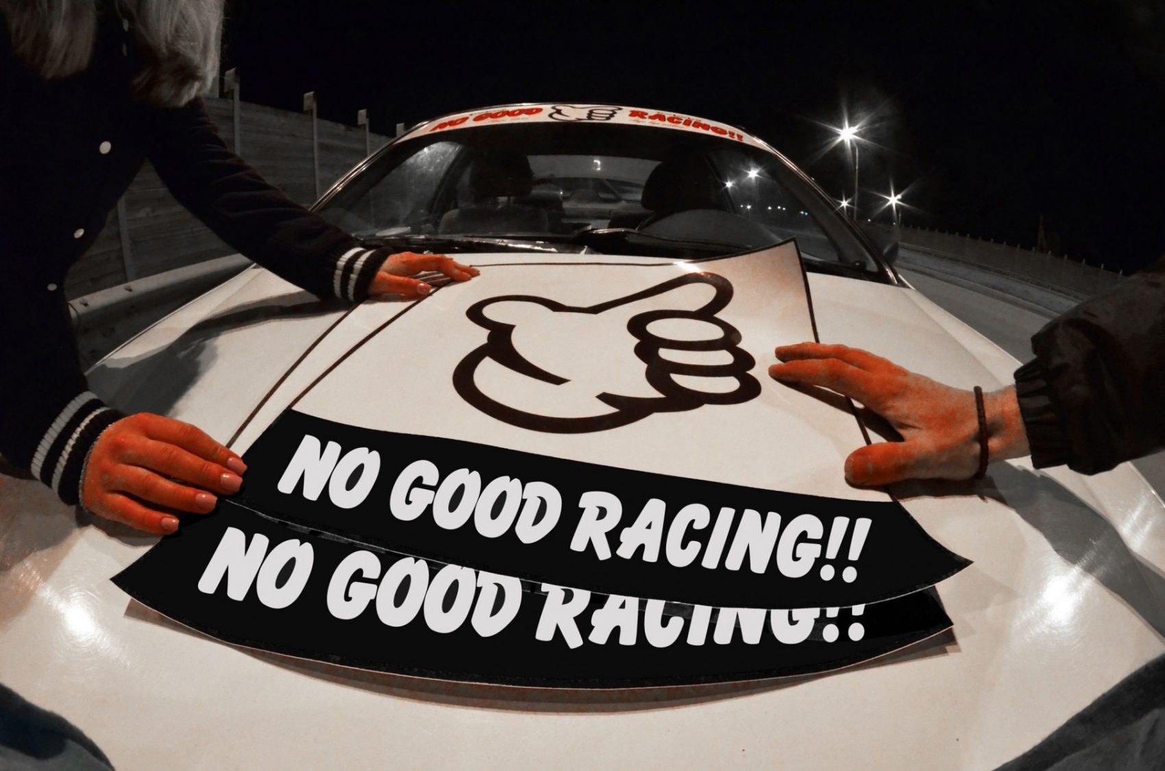 No Good Racing Hand black Plates - Kanjo Custom Racing Decals And Stickers