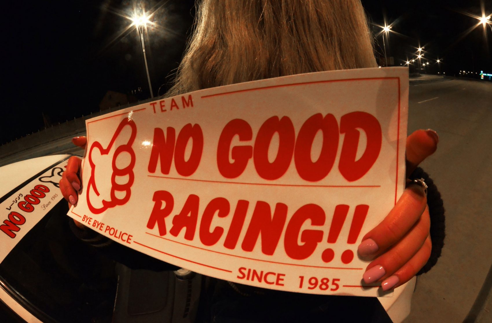 No Good Racing 16″ white-red Team Sticker - Kanjo Custom Racing Decals ...