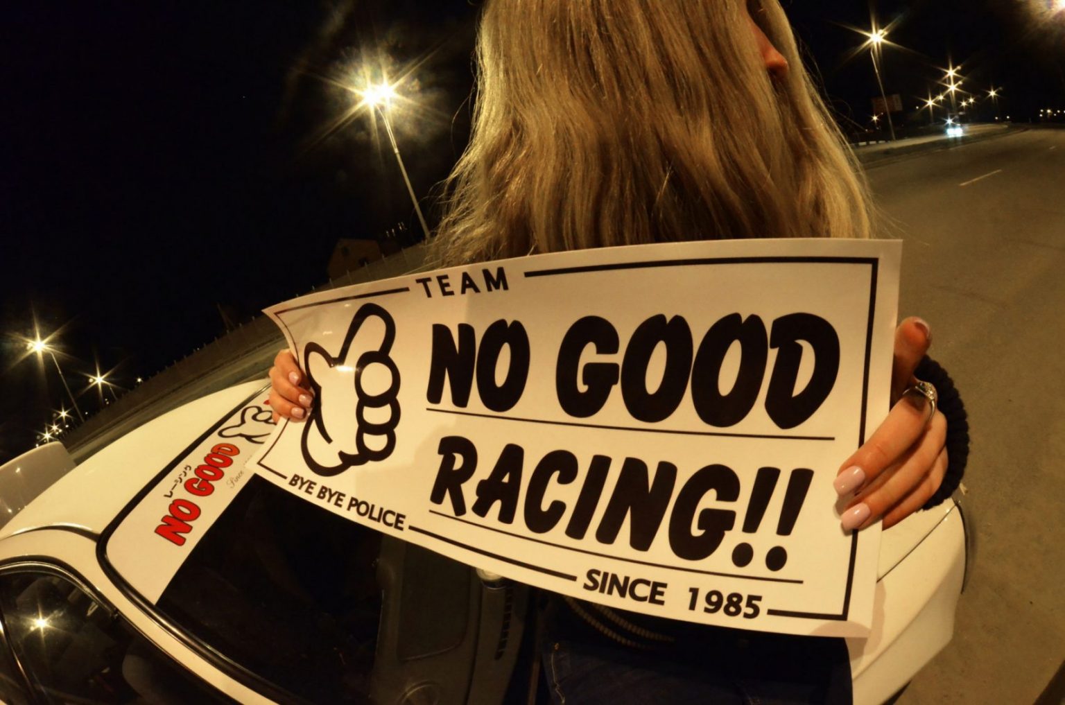 No Good Racing 16″ white-black Team Sticker - Kanjo Custom Racing ...