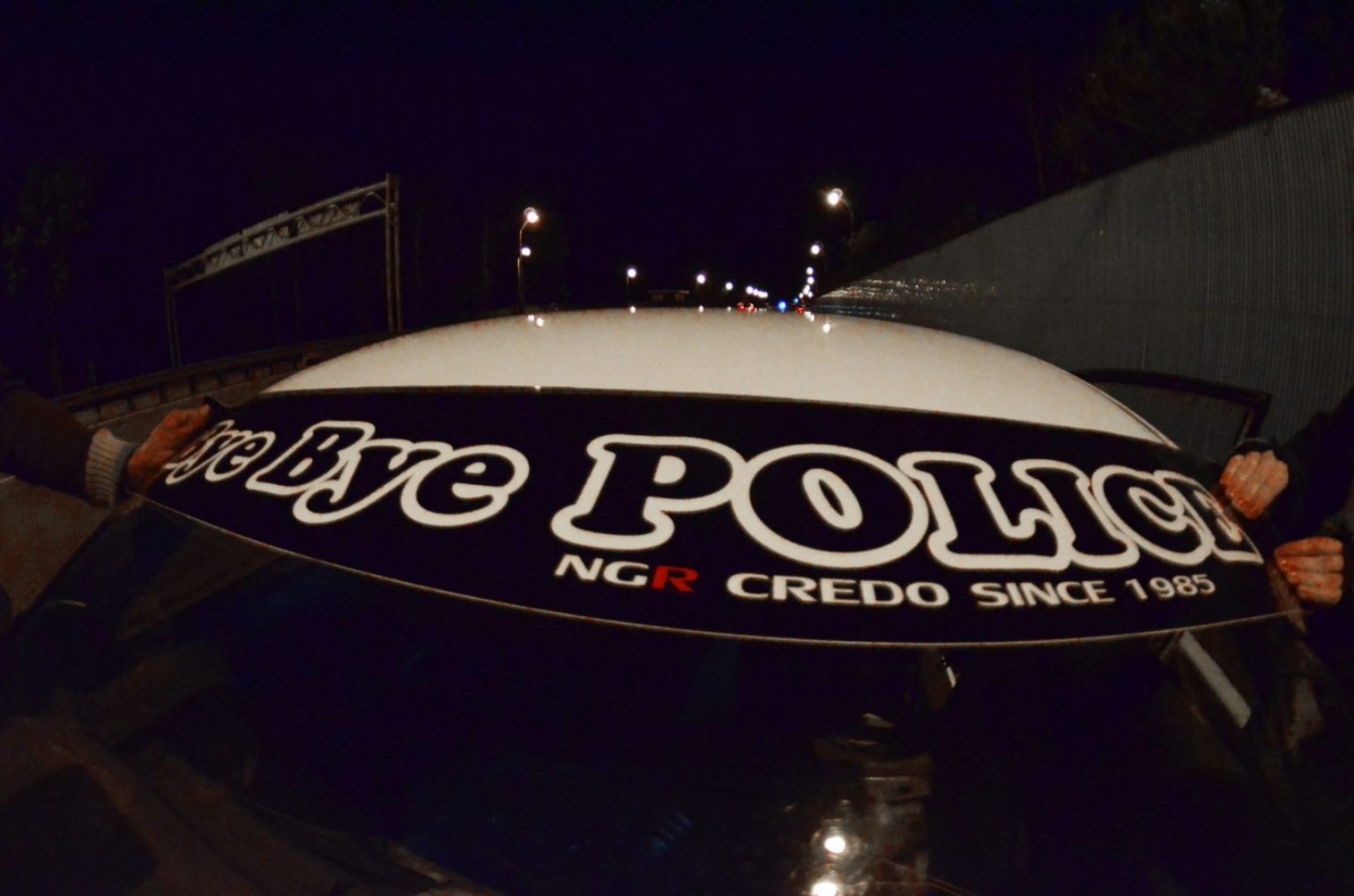 Bye Bye POLICE NGR Windshield Banner - Kanjo Custom Racing Decals And ...