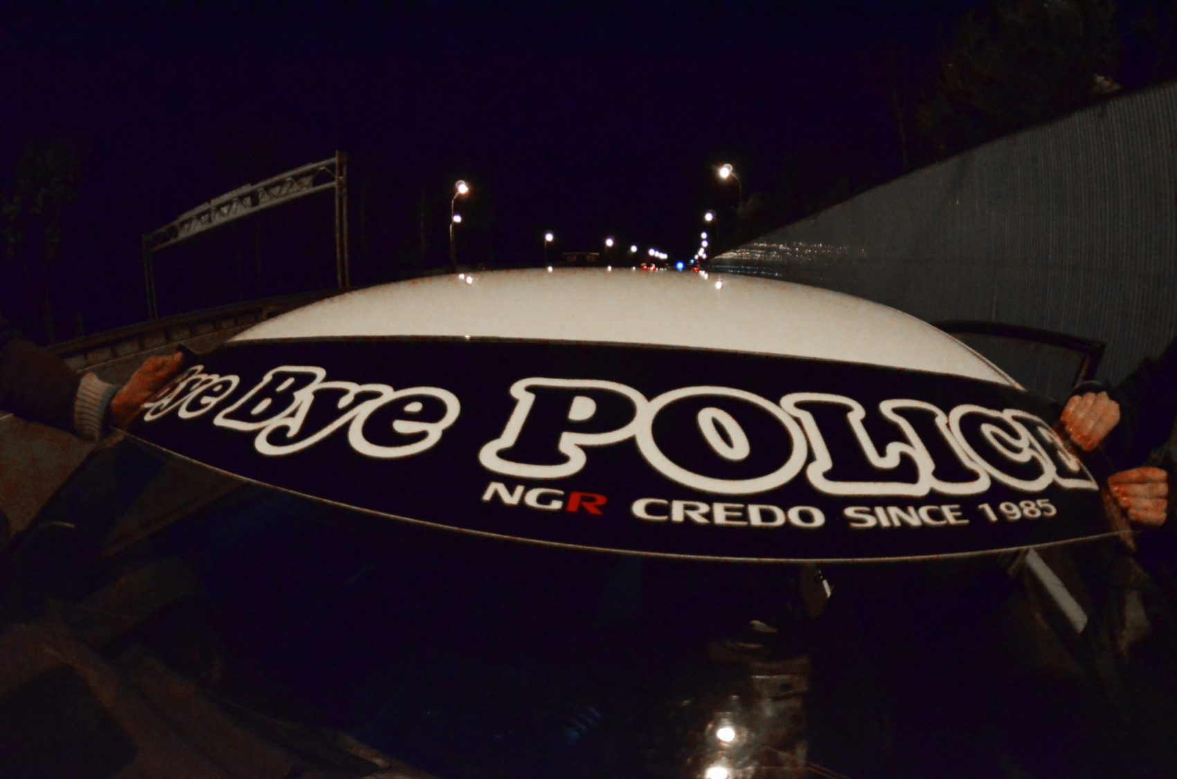 Bye Bye POLICE NGR Windshield Banner - Kanjo Custom Racing Decals And ...