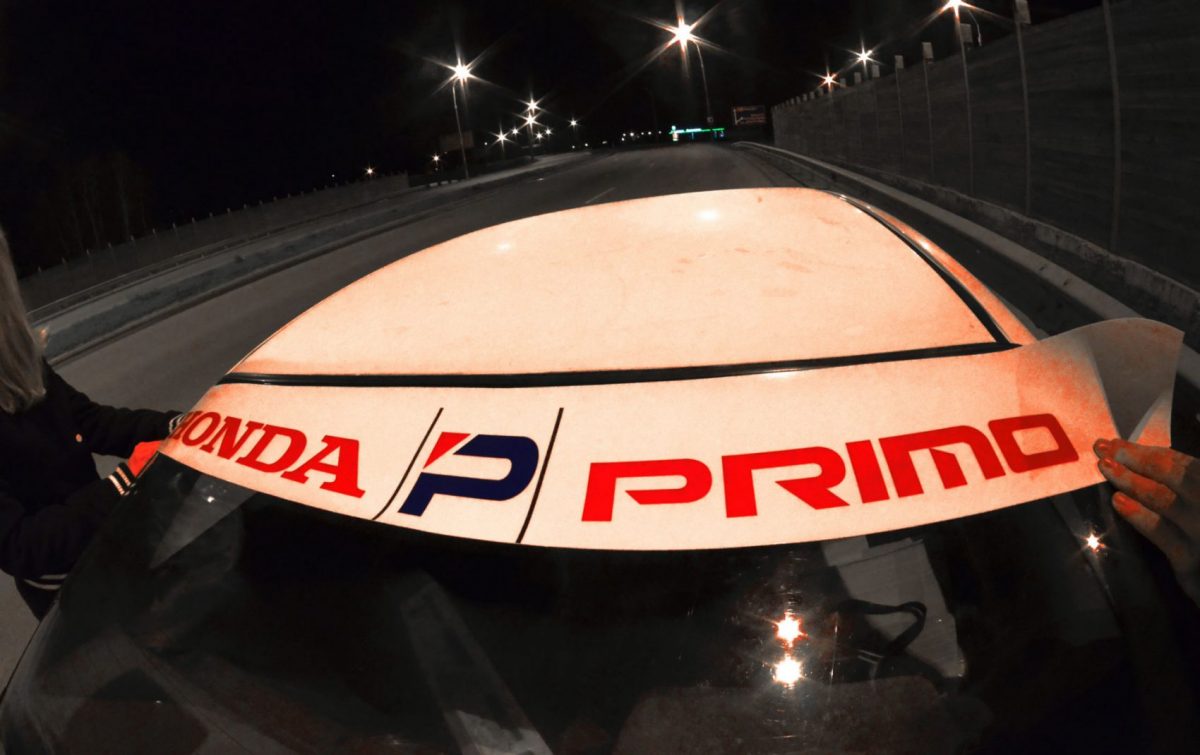 Honda Primo Windshield Banner - Kanjo Custom Racing Decals And Stickers