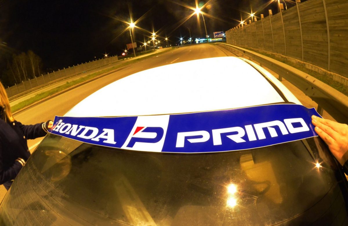 Honda Primo Windshield Banner - Kanjo Custom Racing Decals And Stickers
