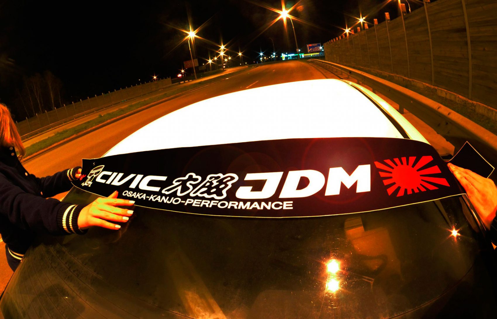 Civic EP EM ES Osaka JDM Windshield Banner - Kanjo Custom Racing Decals ...